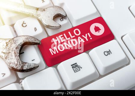 Hand writing sign New Monday, New Week, New Goals. Concept meaning ...