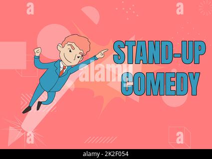 Sign displaying Stand Up Comedy. Business idea Comedian performing ...