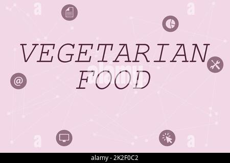 Text showing inspiration Vegetarian Food. Word Written on cuisine ...