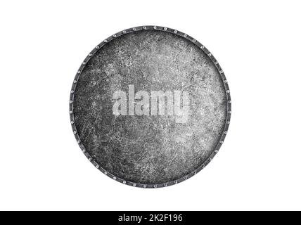 Old round shield isolated on white background with clipping path Stock ...