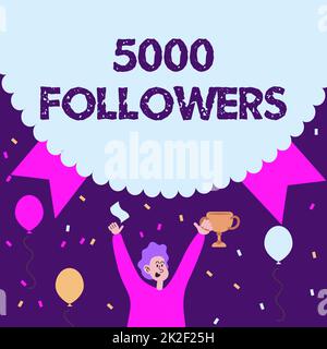Text showing inspiration 5000 Followers, Word Written on number of ...