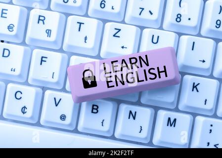 Word writing text Learn English Now. Business photo showcasing gain or ...