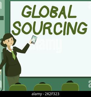 Hand writing sign Global Sourcing. Conceptual photo practice of ...
