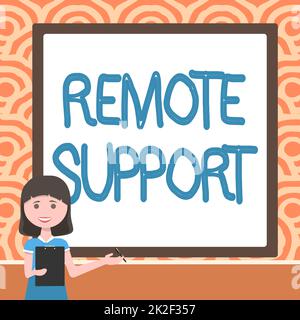 Text caption presenting Remote Support. Business showcase help end ...