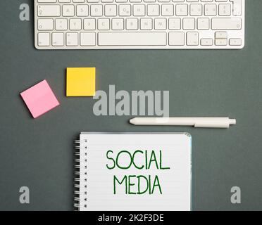 Writing displaying text Social Media. Business idea Online ...