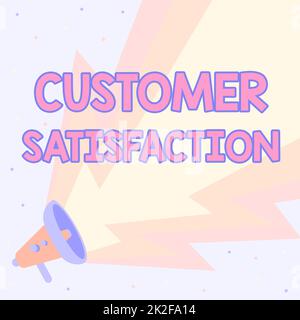Text caption presenting Customer Satisfaction. Business concept Exceed Consumer Expectation ...