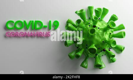 Detail of Corona Virus under the microscope. 3D illustration Stock ...