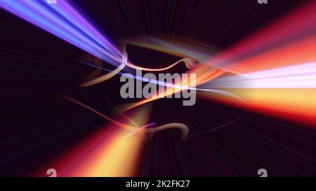 Colorful fiber strings in motion against black background Stock Photo ...