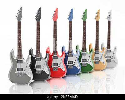 Generic electric guitars isolated on white background Stock Photo - Alamy