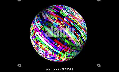 Colorful pixels on rotating sphere Stock Photo - Alamy