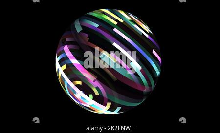 Colorful stripes on rotating sphere Stock Photo - Alamy