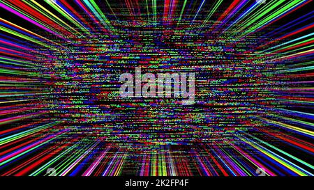 Colorful light rays and pixels Stock Photo - Alamy