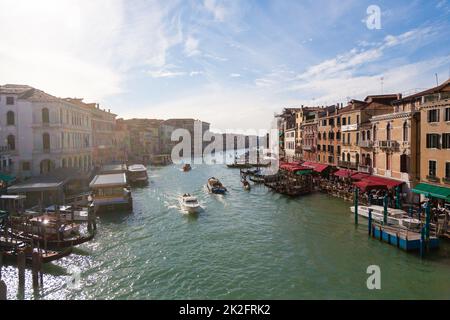 Canal Grande view from Rialto bridge, Venice Stock Photo - Alamy