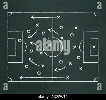 Dark board background with football tactics - Vector Stock Photo - Alamy