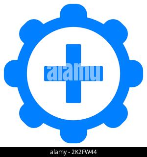 Plus Gear Icon Stock Photo - Alamy