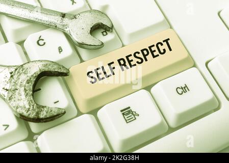 Text caption presenting Self Respect. Concept meaning Pride and ...