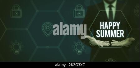 Conceptual caption Happy Summer, Internet Concept Beaches Sunshine ...