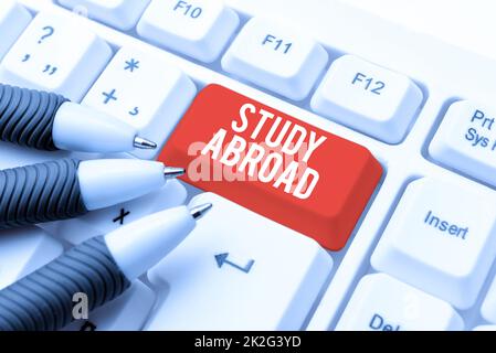 Conceptual display Study Abroad. Concept meaning Pursuing educational ...