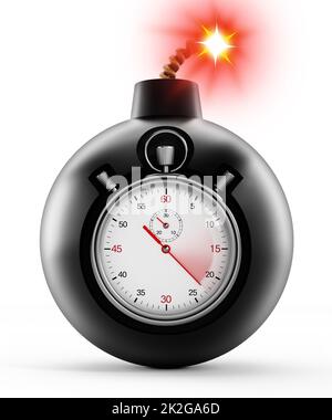 Stopwatch with flame Stock Photo - Alamy
