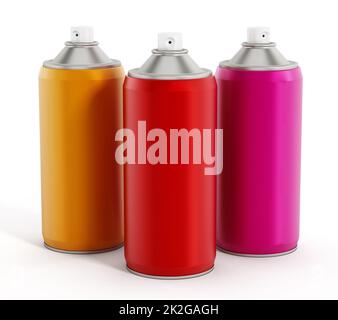 yellow spray paint can isolated on white background Stock Photo - Alamy