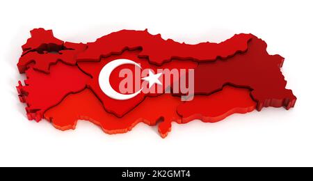 Turkey map with flag Stock Photo - Alamy