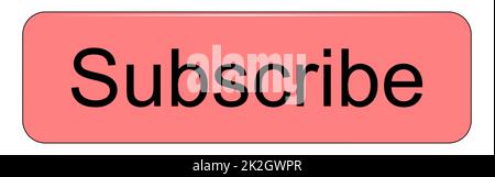 Subscribe Button pastel red on white background â€“ illustration Stock ...