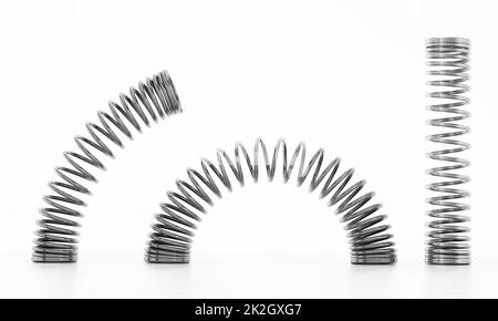Metal springs isolated on white background. 3d illustration Stock Photo ...