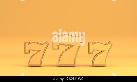 Yellow 777 sign 3D Stock Photo - Alamy