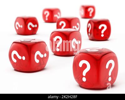 Dice with question mark symbol Stock Photo - Alamy