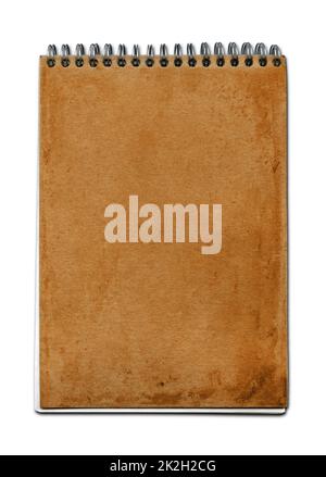 Brown spiral Notebook on a white background Stock Photo - Alamy