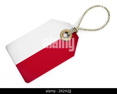 Poland flag on isolated tag Stock Photo - Alamy