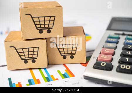 import and export concept with icon set template banner with modern ...