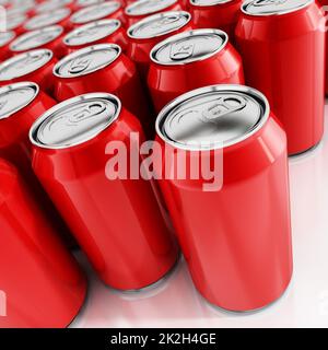 Red soda cans Stock Photo - Alamy