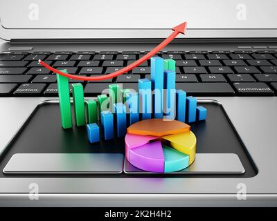 Financial charts standing on laptop computer Stock Photo - Alamy