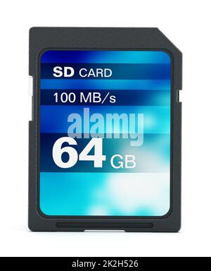64 GB SD card isolated on white background. 3D illustration Stock Photo ...