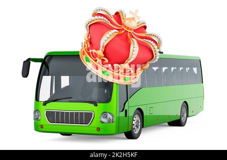3d rendering of a golden bus on a dark background Stock Photo - Alamy