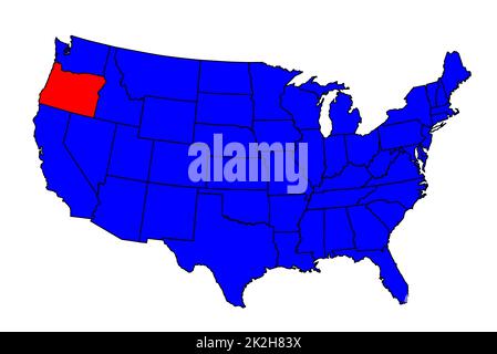 Outline map of the state of Oregon isolated Stock Photo - Alamy