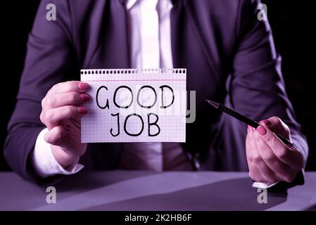 Inspiration showing sign Good Job, Business showcase encourage someone ...