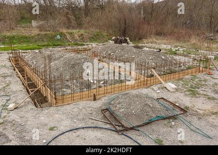 Dug a pit, trench Stock Photo - Alamy