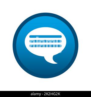 Round media message icon on white background - Vector Stock Photo - Alamy