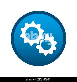 Round media settings icon on white background - Vector Stock Photo - Alamy