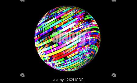 Colorful pixels on rotating sphere Stock Photo - Alamy