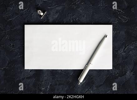 Envelope, pen and clip Stock Photo - Alamy