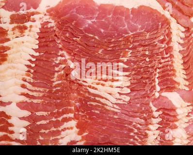 texture of sliced raw bacon, full frame, close up Stock Photo - Alamy