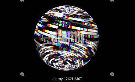 Colorful pixels on rotating sphere Stock Photo - Alamy
