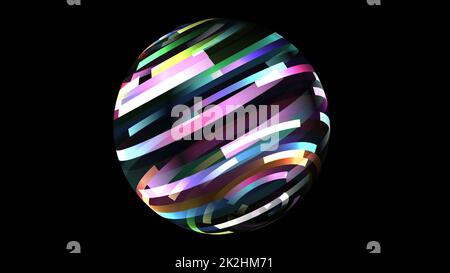 Colorful stripes on rotating sphere Stock Photo - Alamy