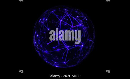 Connections concept on rotating sphere Stock Photo - Alamy
