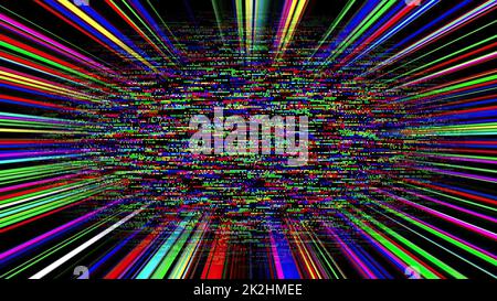 Colorful light rays and pixels Stock Photo - Alamy
