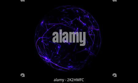 Connections concept on rotating sphere Stock Photo - Alamy