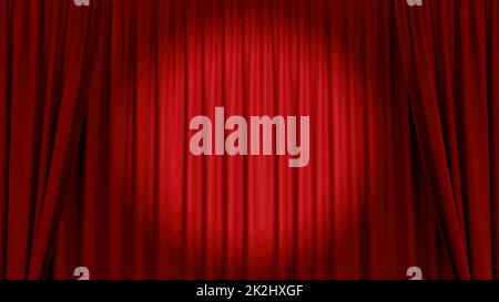 Red velvet curtain opening scene Stock Photo - Alamy